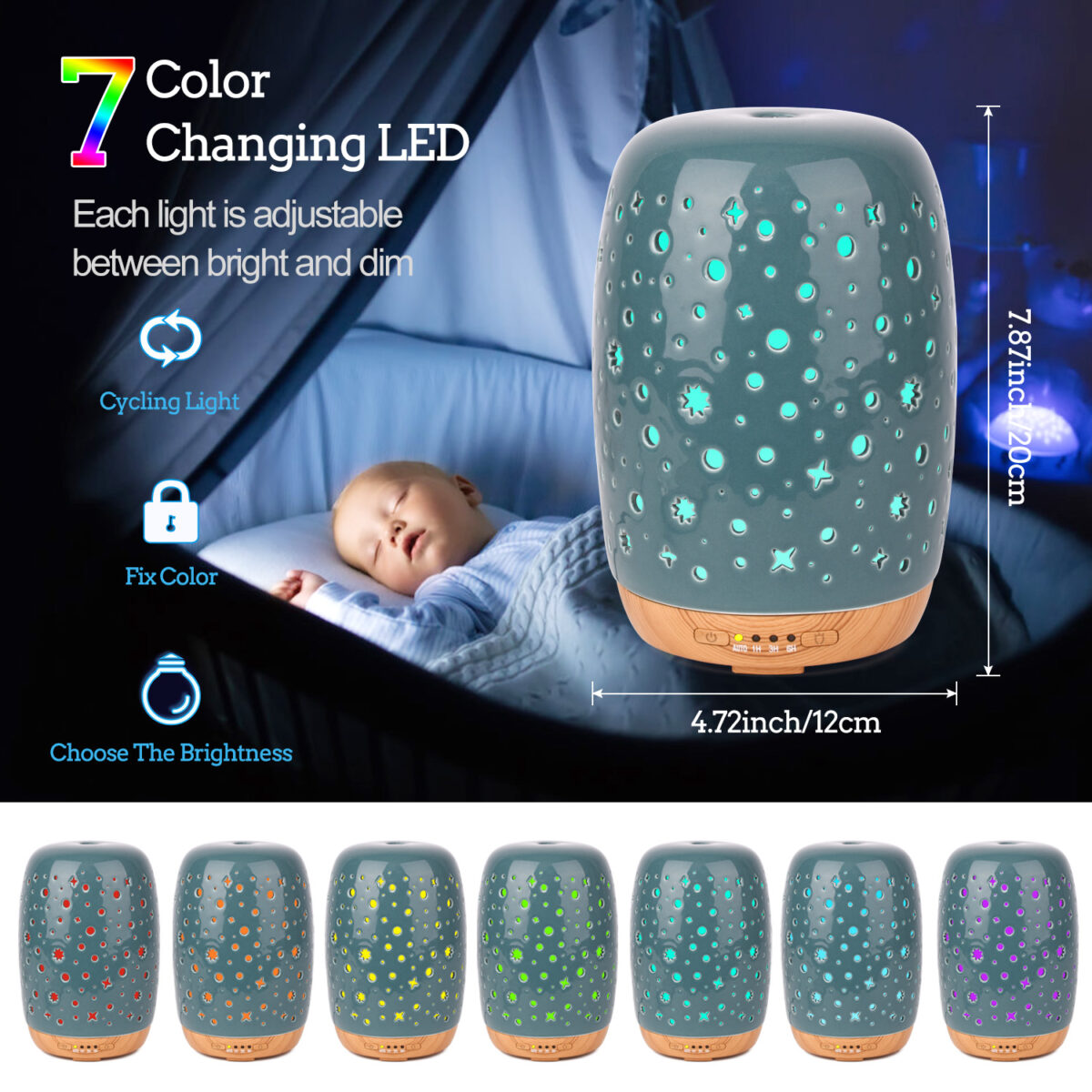 Diffuserlove Ceramic 250ML Aromatherapy Essential Oil Diffuser ...