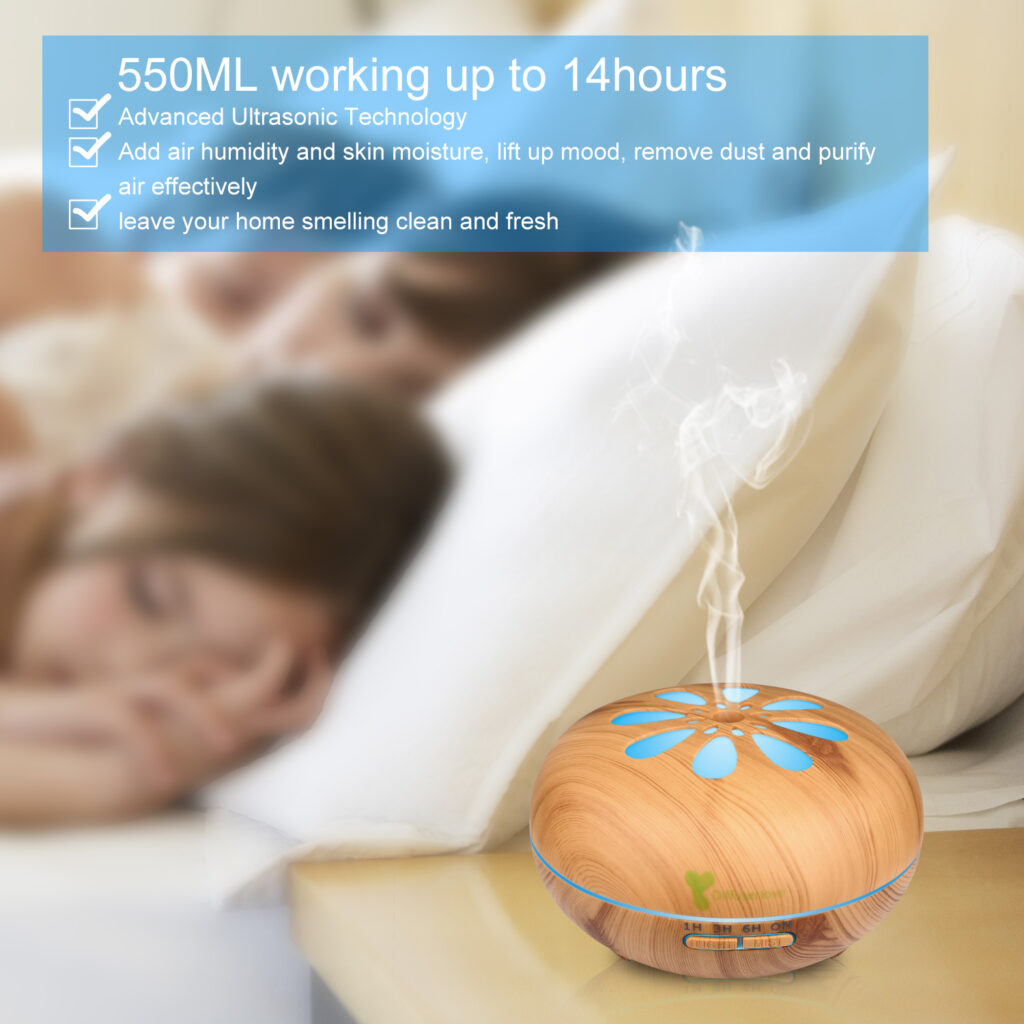 Diffuserlove 550ML Essential Oil Diffuser Humidifiers Wood Grain – Diffuserlove