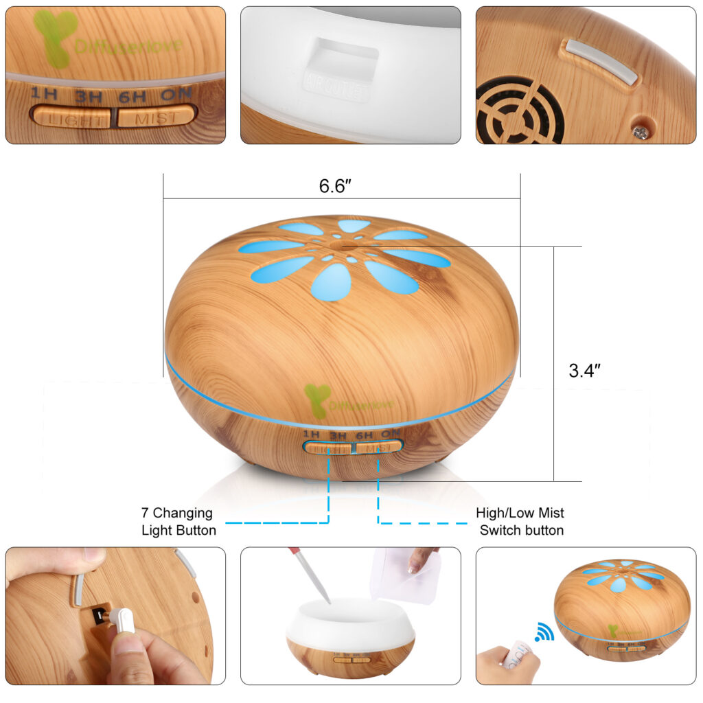 Diffuserlove 300ML Essential Oil Diffuser Aromatherapy Diffuser Mist ...