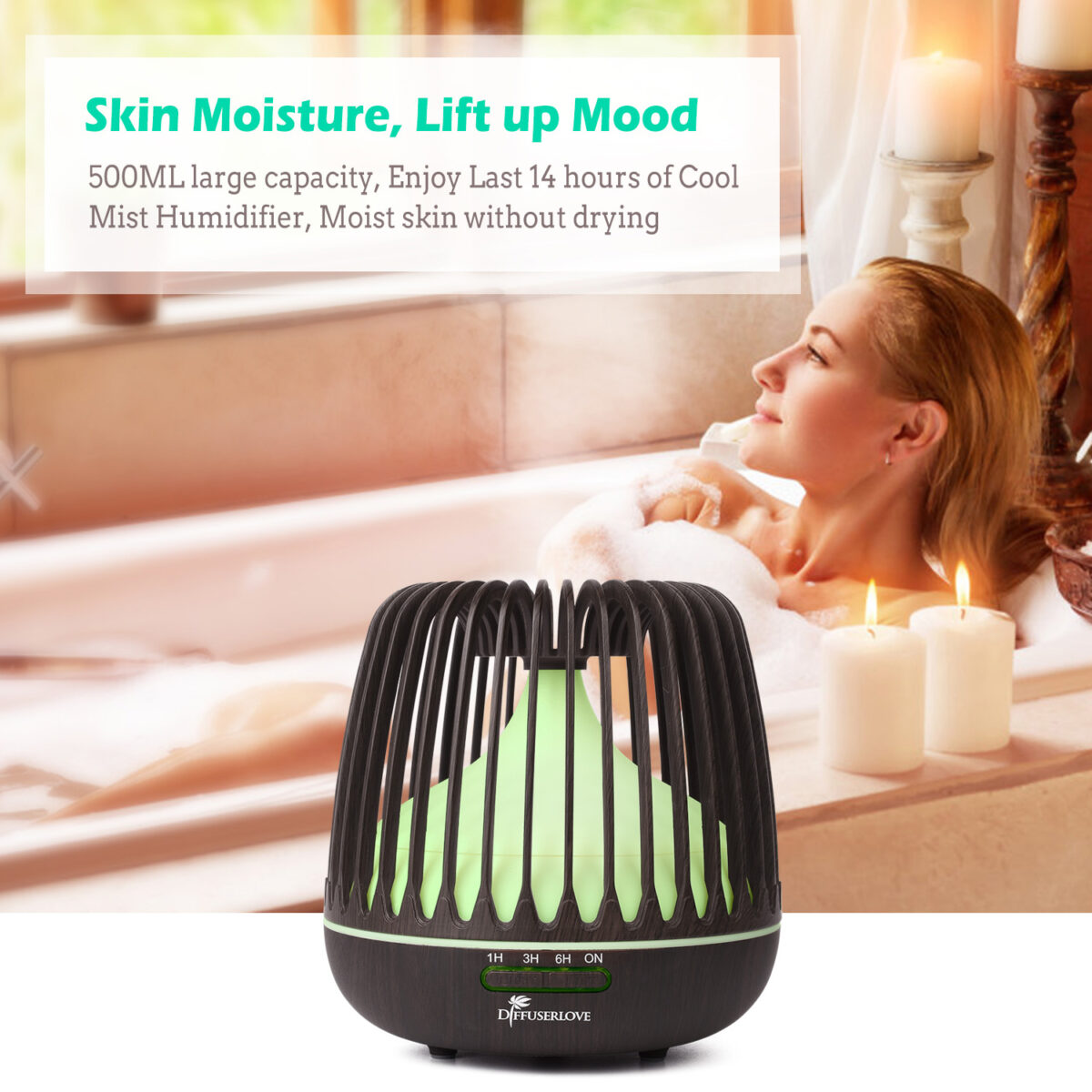 Diffuserlove Essential Oil Diffuser 500ml Ultrasonic Cool Mist ...